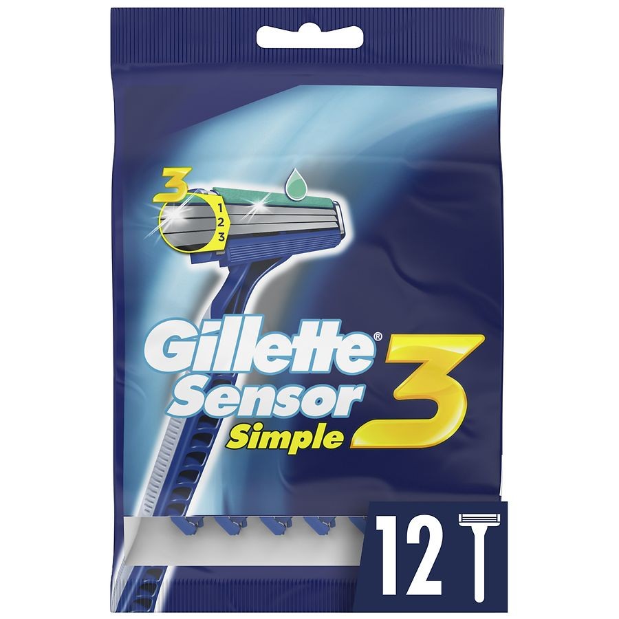 Gillette Sensor3 Simple Men's Disposable Razors, 12.0 ea Deals and ...