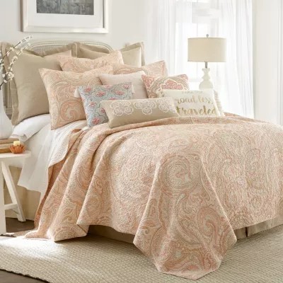 Levtex Home Spruce Quilt Set, Orange, Twin, Cotton Deals and Price ...