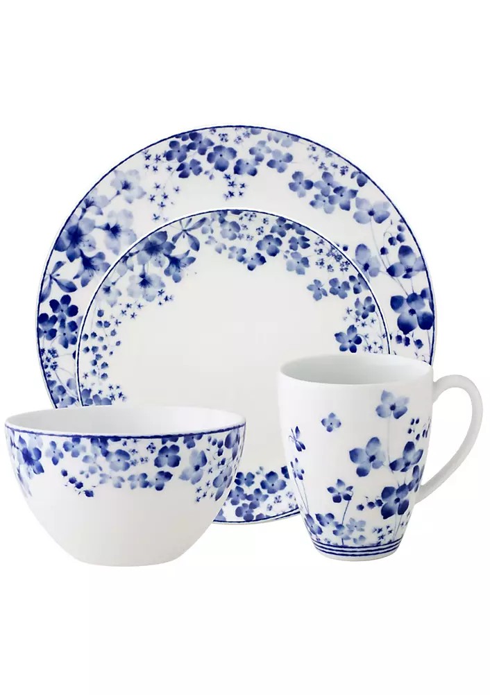 Noritake Bloomington Road 4-Piece Place Setting, Blue Best Deals and ...