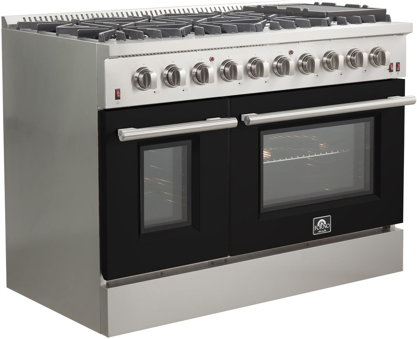 FFSGS6244-48BLK 48"" Natural Gas Range with 6.58 cu. ft. Total Capacity ...