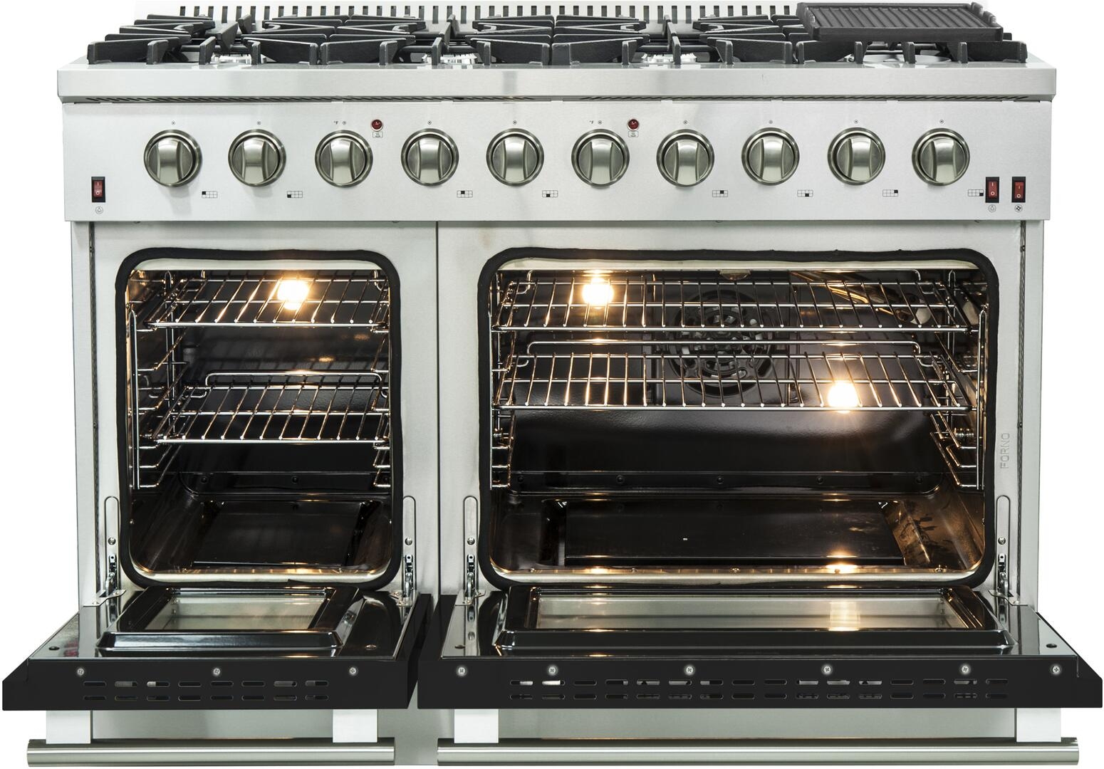 FFSGS6244-48BLK 48"" Natural Gas Range with 6.58 cu. ft. Total Capacity ...