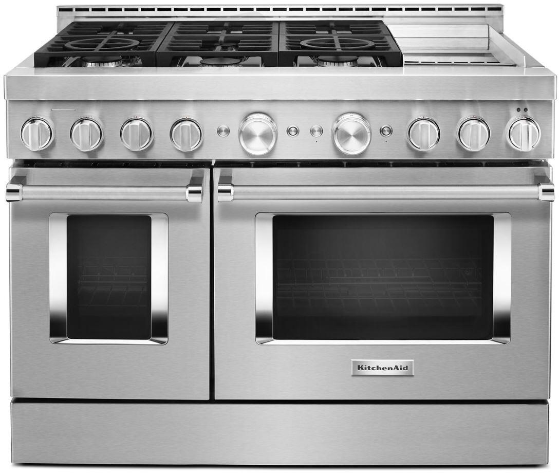 KFGC558JSS 48"" Smart Commercial-Style Gas Range with 6 Burners 6.3 cu ...