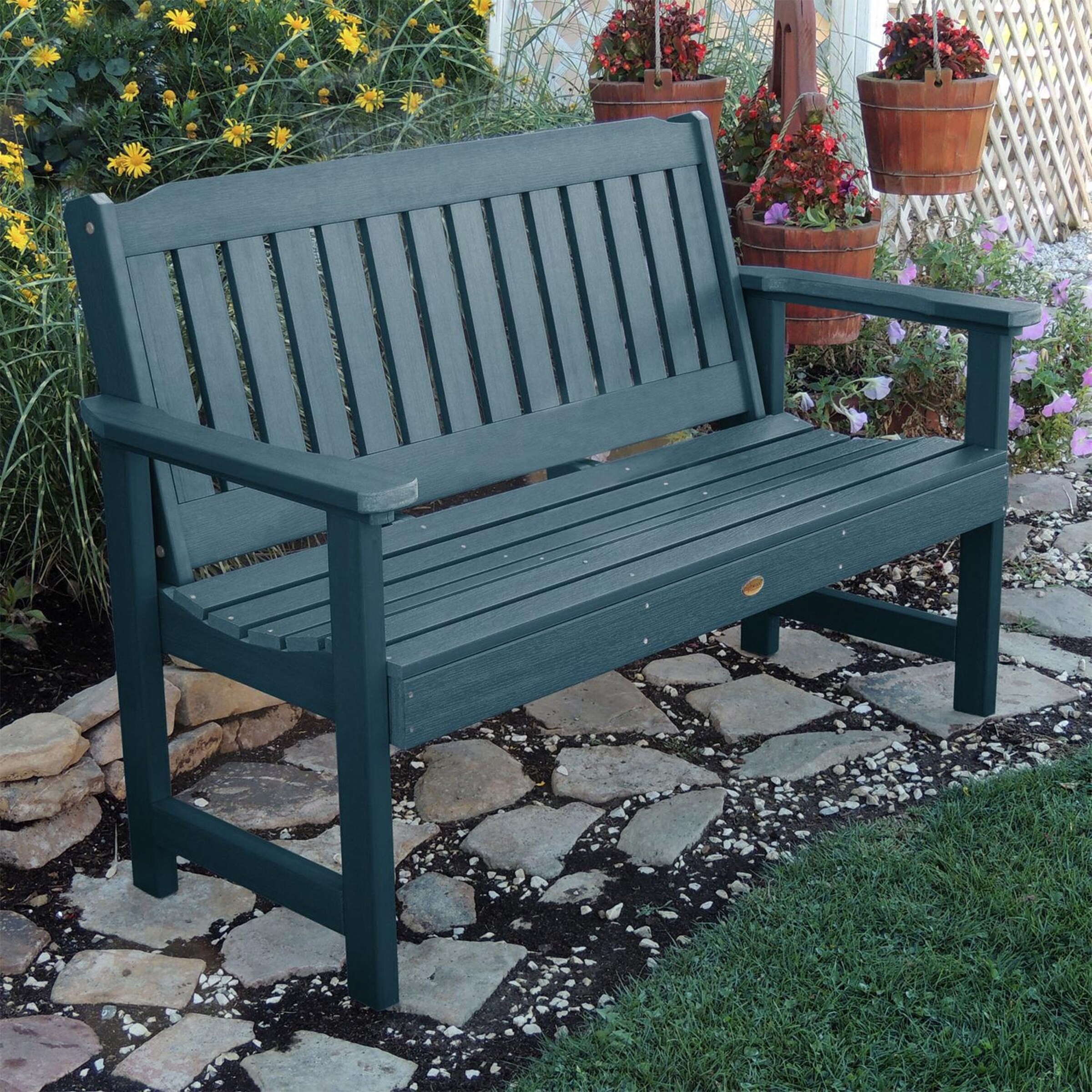 Hart Lane 5 Ft Recycled Plastic Garden Bench in Nantucket Blue by ...
