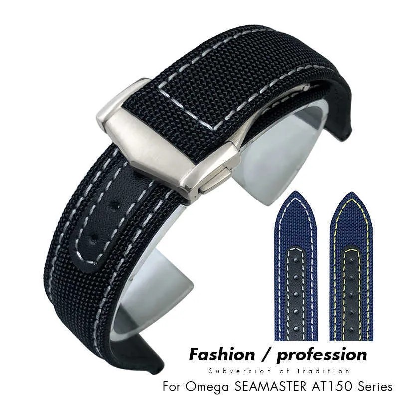 Watch Bands 19mm 20mm Nylon Canvas Watch Strap For Omega Seamaster 300 ...