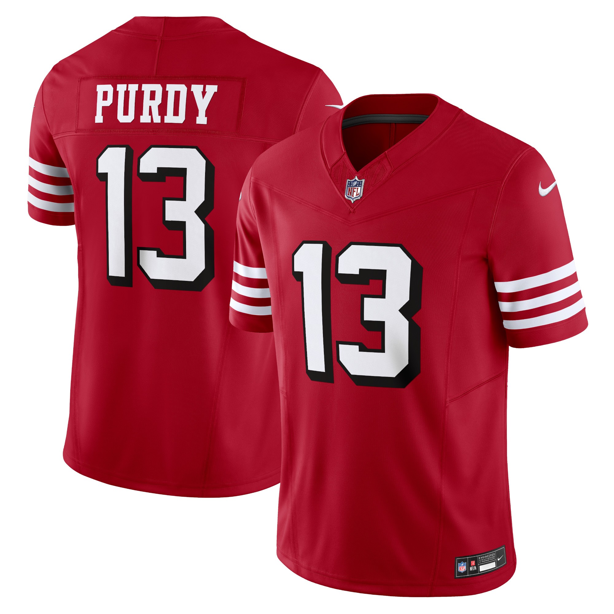 Men's Nike Brock Purdy Scarlet San Francisco 49ers Vapor F.U.S.E ...