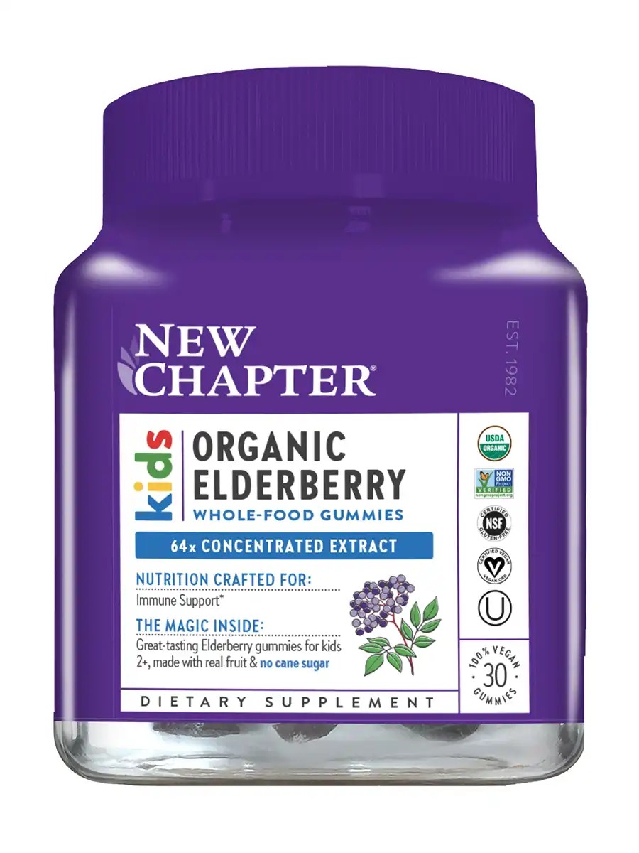 NewChapter Kids Organic Elderberry Whole-Food Gummies - 30 Gummies Die ...