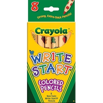 Crayola Kids Write Start Colored Pencils, Multicolor, 8/Box (68-4108 ...