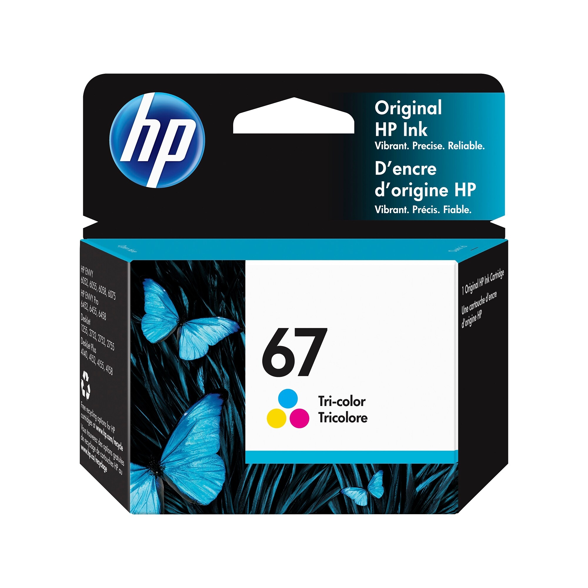 HP 67 Tri-Color Standard Yield Ink Cartridge (3YM55AN#140), print up to ...