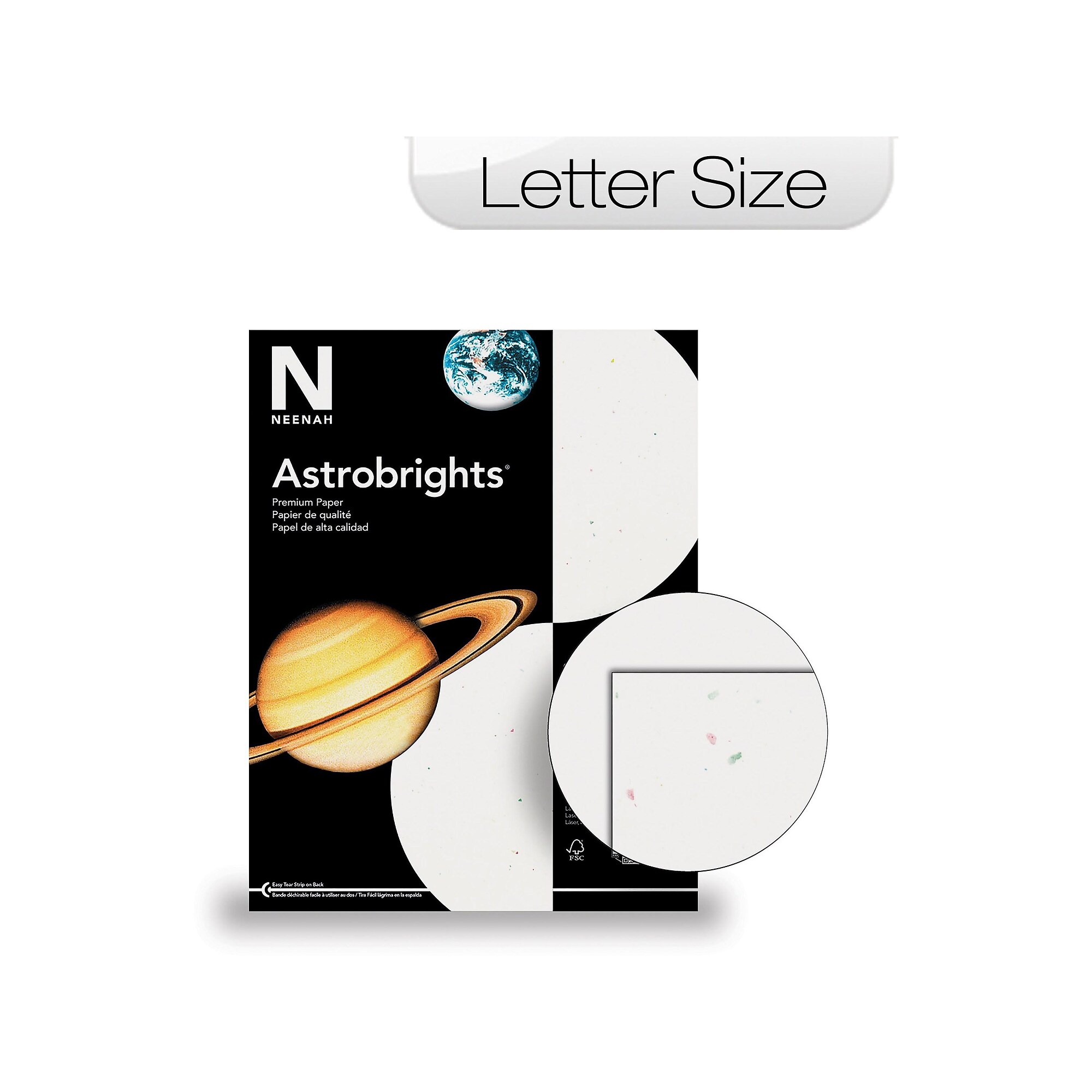 Astrobrights 65 lb. Cardstock Paper, 8.5 x 11, Stardust White, 250 ...
