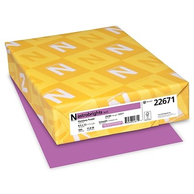 Astrobrights Colored Paper, 24 lbs, 8.5 x 11, Planetary Purple, 500 ...