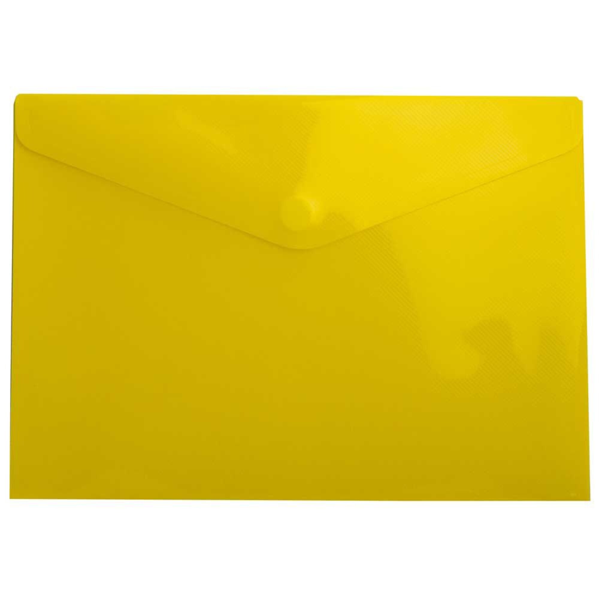 JAM Paper Plastic Envelopes with Hook & Loop Closure, Letter Booklet, 9.75 x 13, Yellow, 12/pack ...