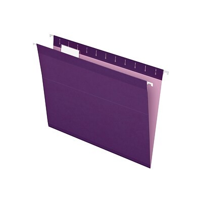 Pendaflex Reinforced Hanging File Folders, 1/5 Tab, Letter Size, Violet ...
