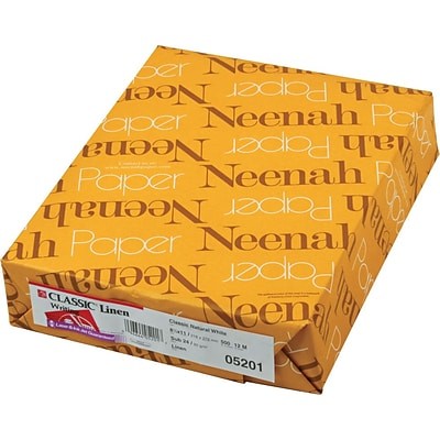 Neenah Paper Classic Linen Premium Writing Paper, Classic Natural White ...