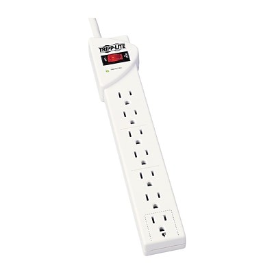 Tripp Lite 7-Outlet Striker Surge Protector- White, 6ft. Cord, 1,080 ...