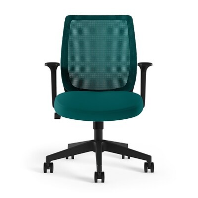Staples Essentials Ergonomic Fabric Swivel Task Chair, Teal (UN60410 ...