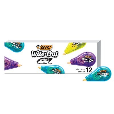BIC Wite-Out Mini Correction Tape, White, Dozen (WOTM11-WHI) | Quill ...