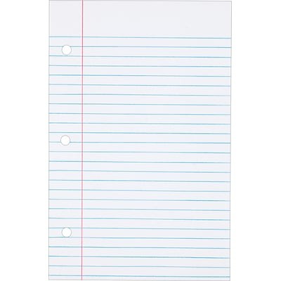 TOPS College Ruled Filler Paper, 5.5 x 8.5, 3-Hole Punched, 100 Sheets ...