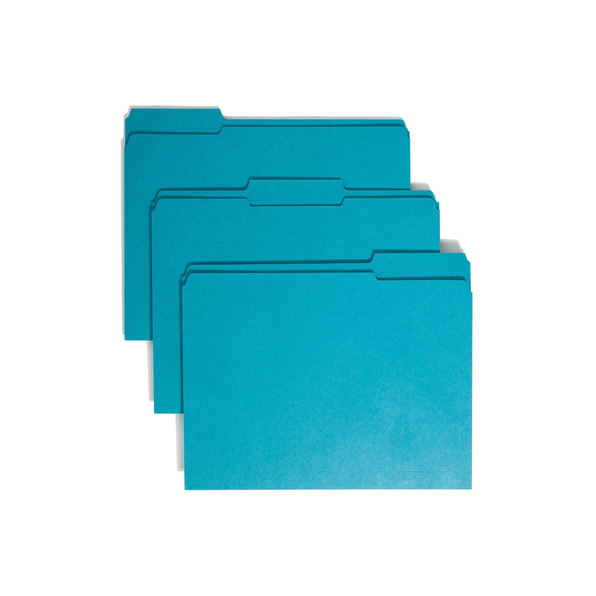 Smead File Folder, 3 Tab, Letter Size, Teal, 100/Box (13134) | Quill ...