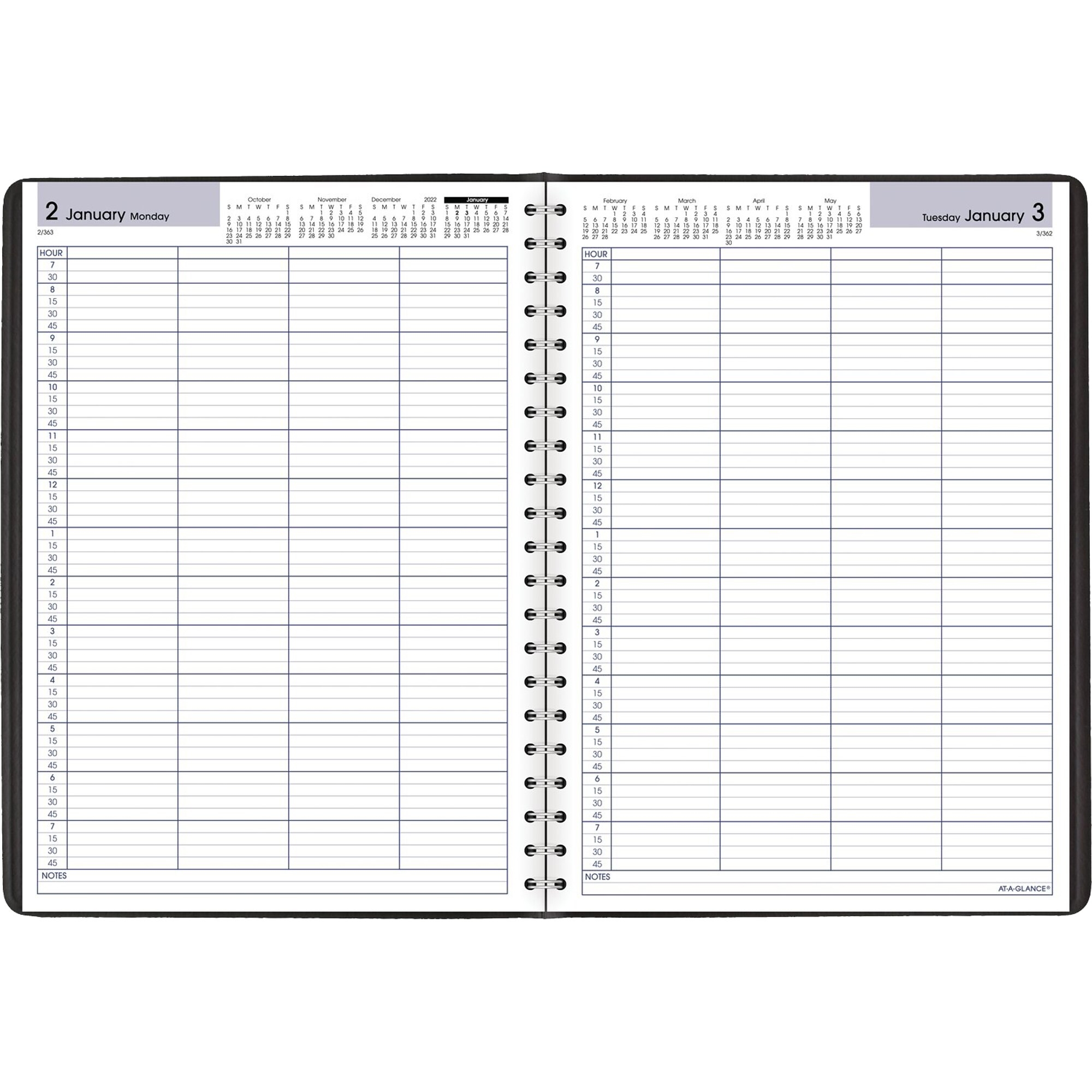 2023 AT-A-GLANCE DayMinder 8 x 11 Daily 4-Person Group Appointment Book ...
