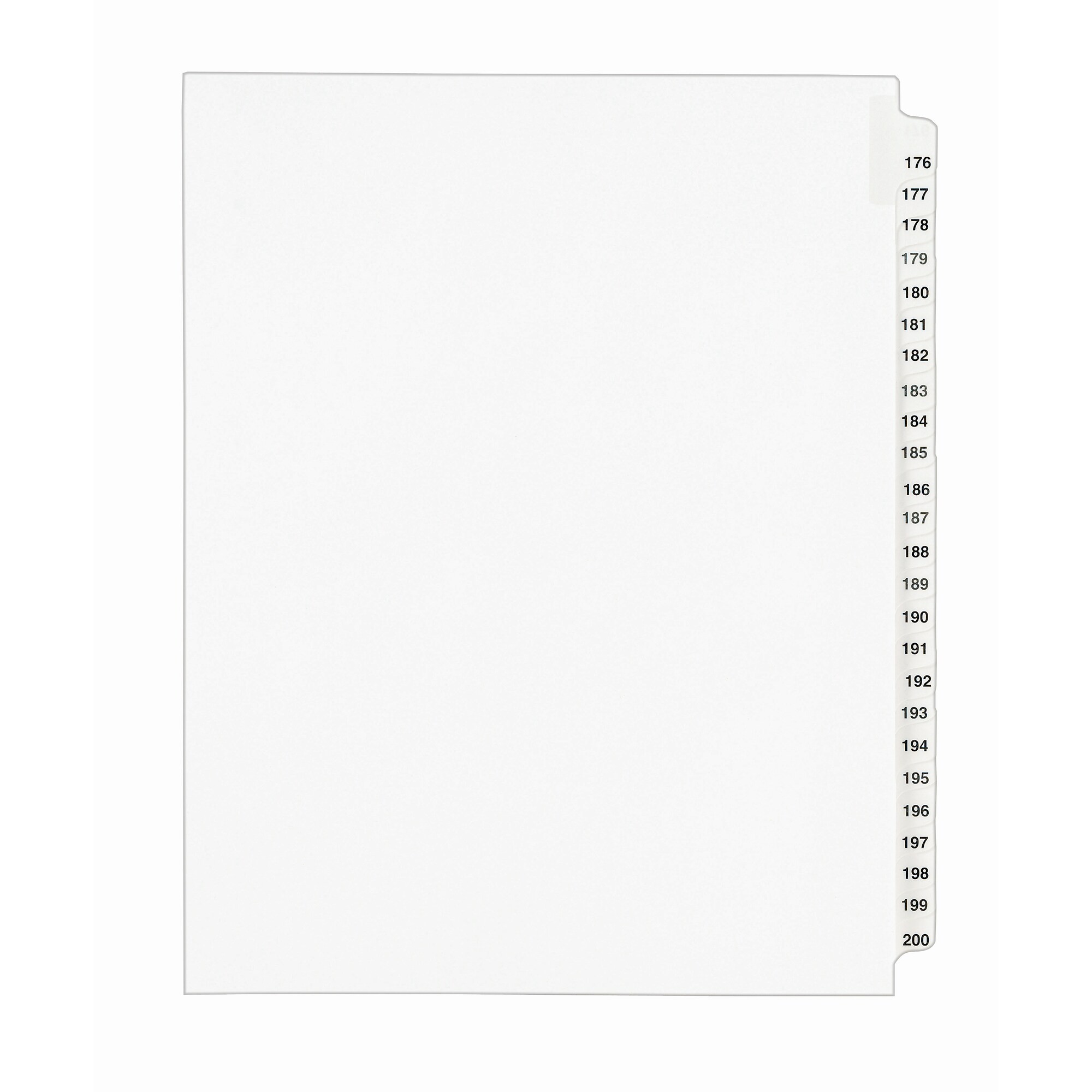 Avery Legal Pre-Printed Paper Divider Collated Set, 176-200 Tabs, White ...