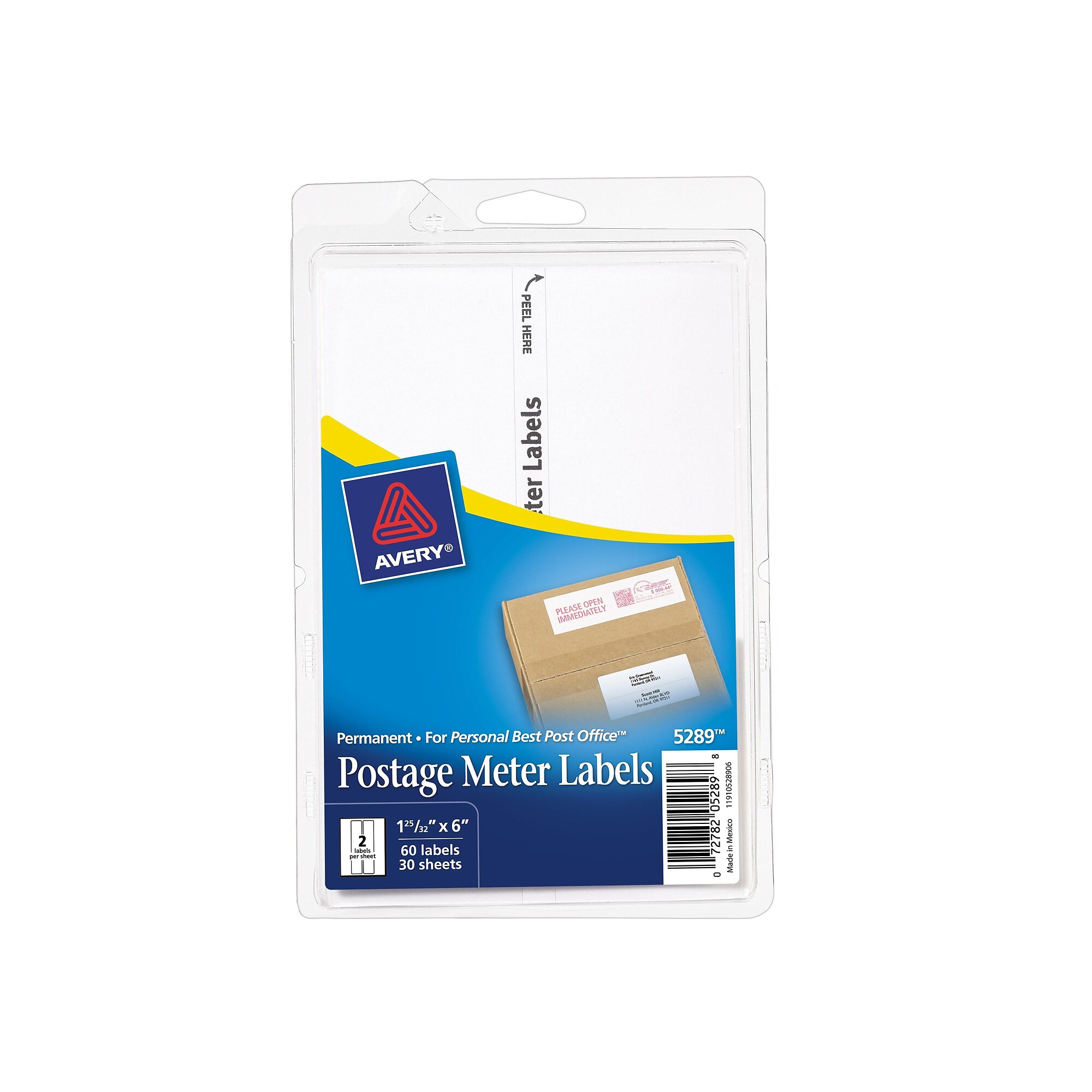 Avery Postage Meter Labels for Personal Post Office, 1 25/32 x 6, White ...