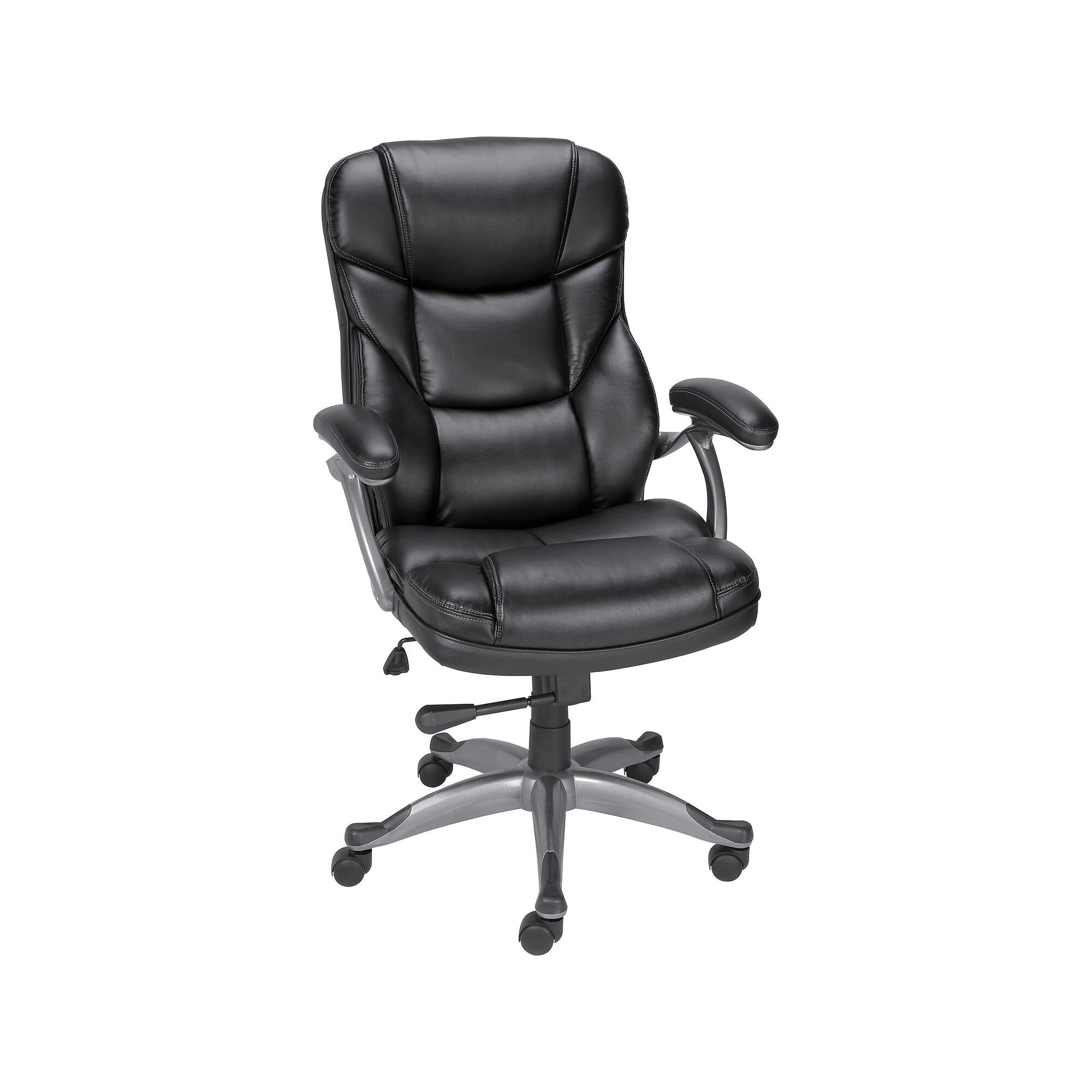 Quill Brand Osgood High-Back Bonded Leather Manager Chair, Black (21076 ...