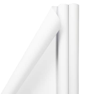 JAM Paper Wrapping Paper, 25 Sq. ft. x 30, Matte White, 2/Pack ...