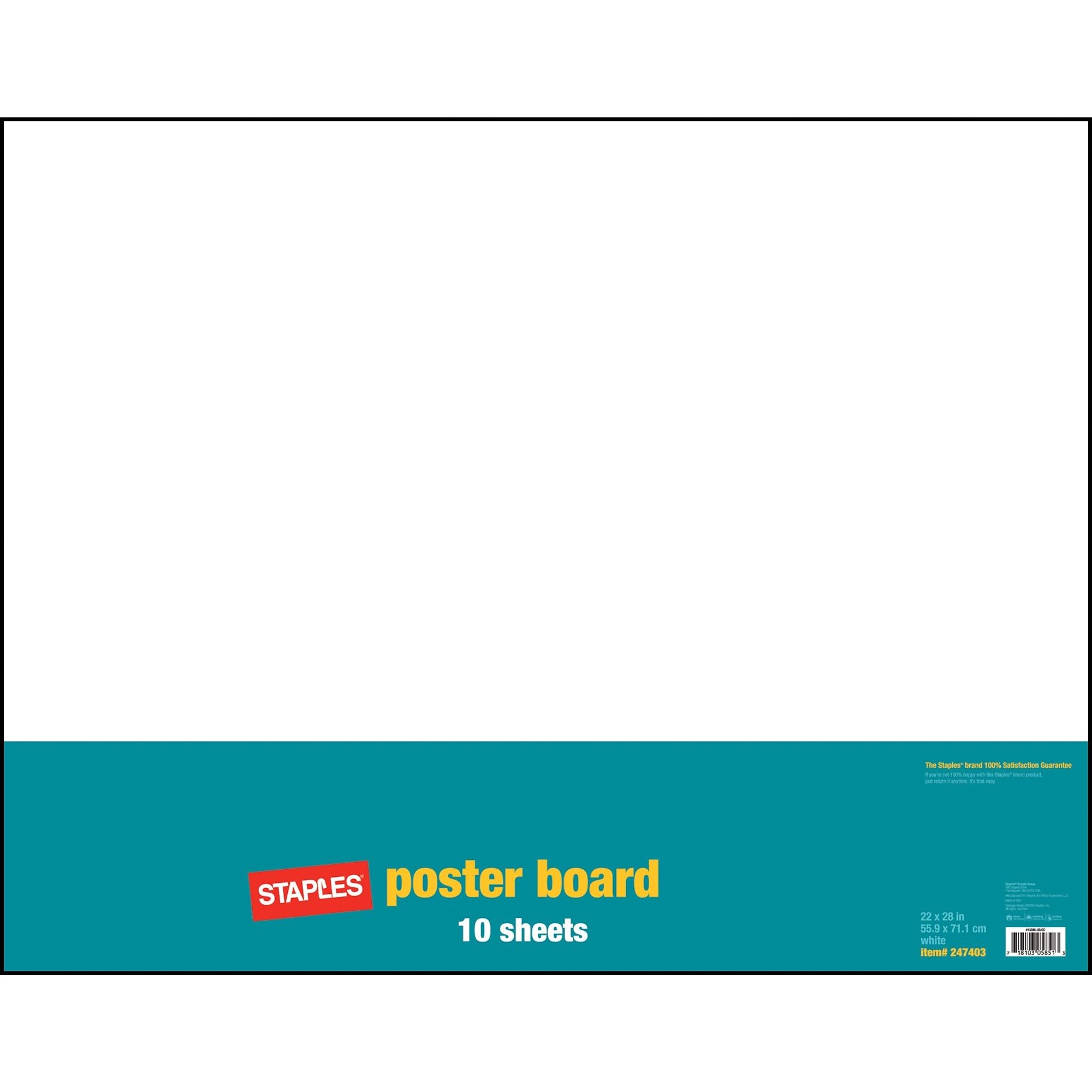 Staples Poster Boards, 10-Pack, White, 22 x 28 (MMK04500S) | Quill Best ...