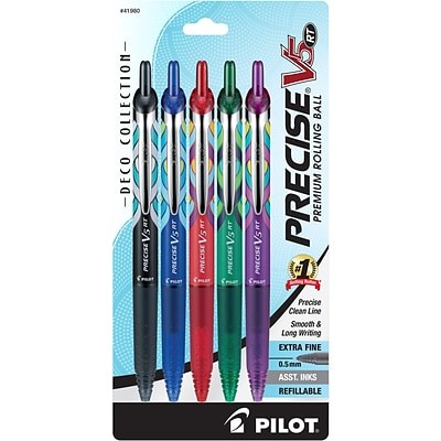 Pilot Precise V5 RT Deco Collection Retractable Rollerball Pens, Extra ...