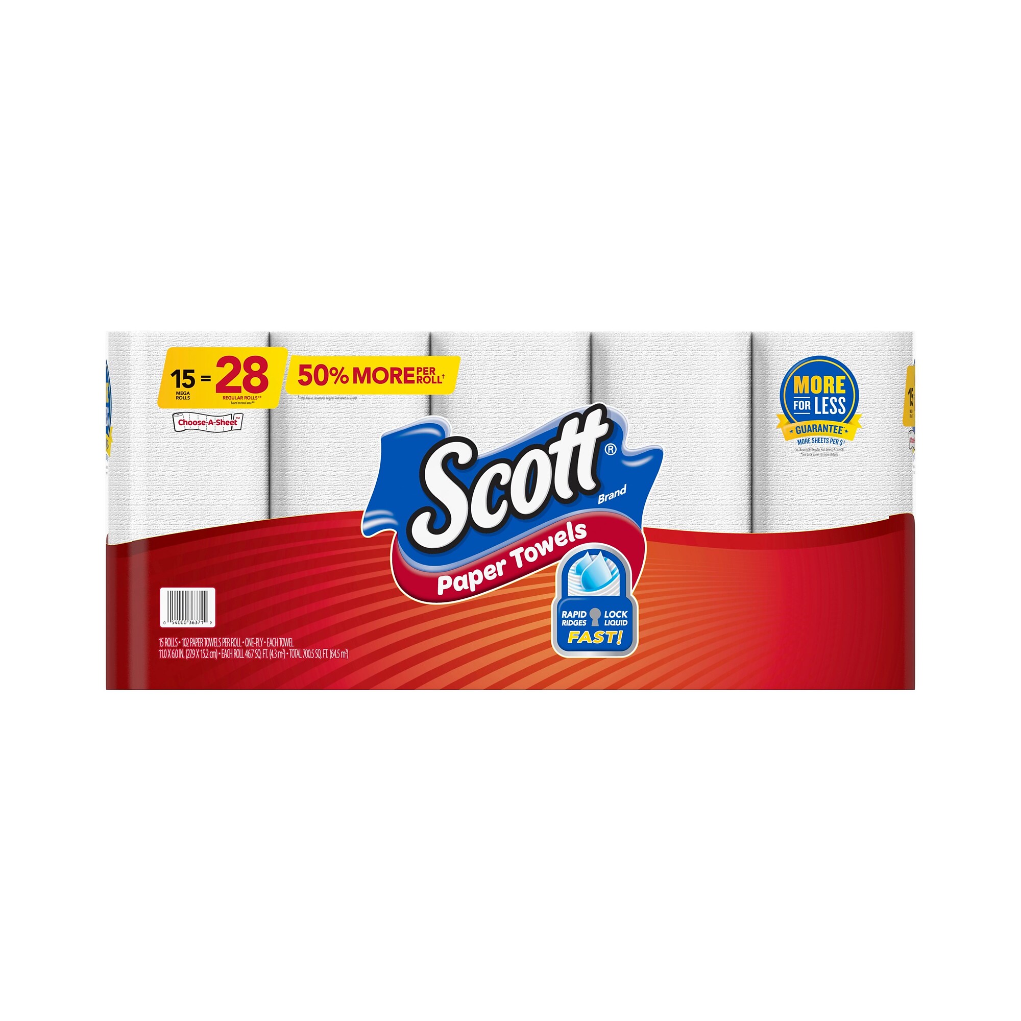 Scott Choose-A-Sheet Kitchen Roll Paper Towel, 1-Ply, 102 Sheets/Roll ...