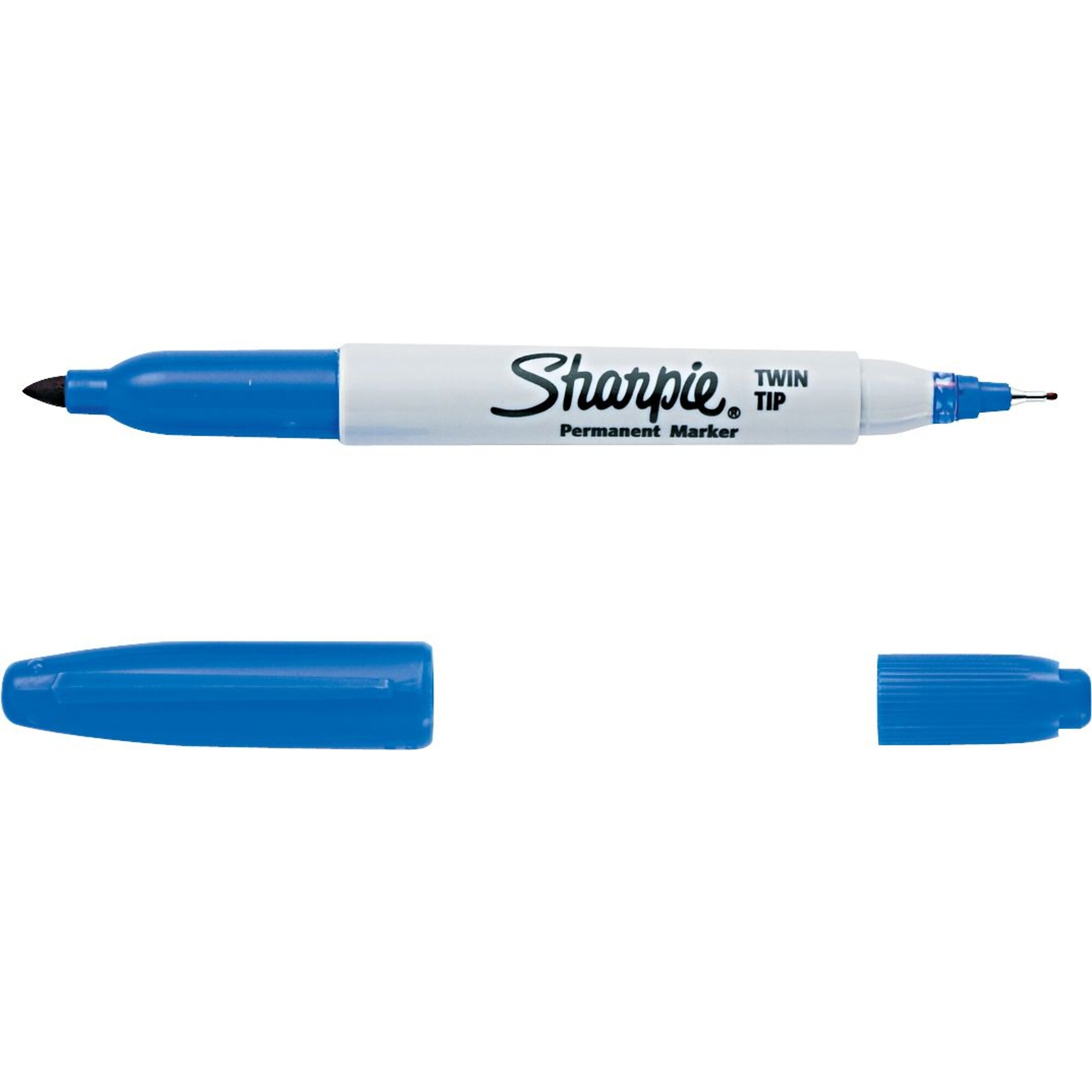 Sharpie Permanent Marker, Twin Tip, Blue (32003) | Quill Best Deals and ...