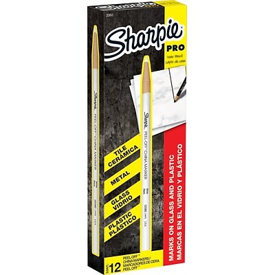 Sharpie Peel-Off China Marker, White, Dozen (02060, Plastic | Quill ...