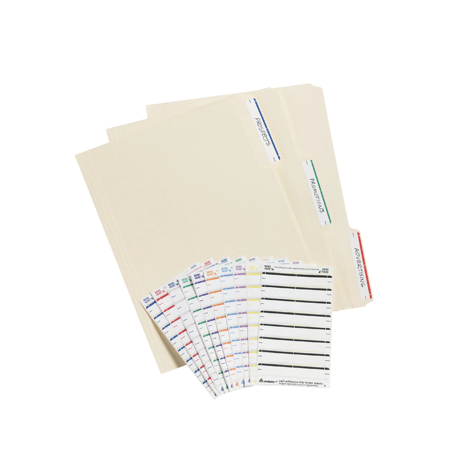 Avery Laser/Inkjet File Folder Labels, 2/3 x 3 7/16, Assorted Colors ...
