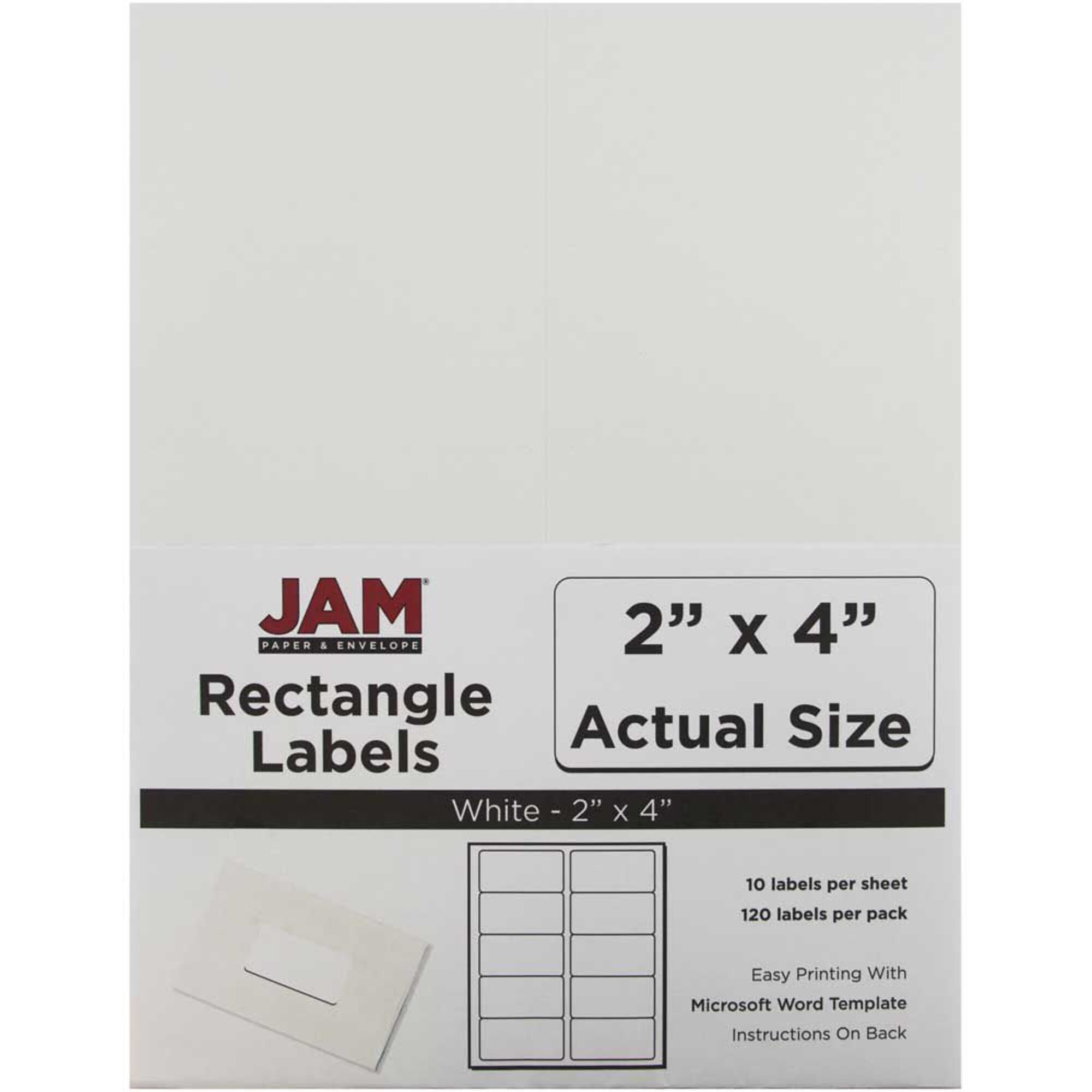 JAM Paper Address Labels, 2 x 4, White, 10 Labels/Sheet, 12 Sheets/Pack ...