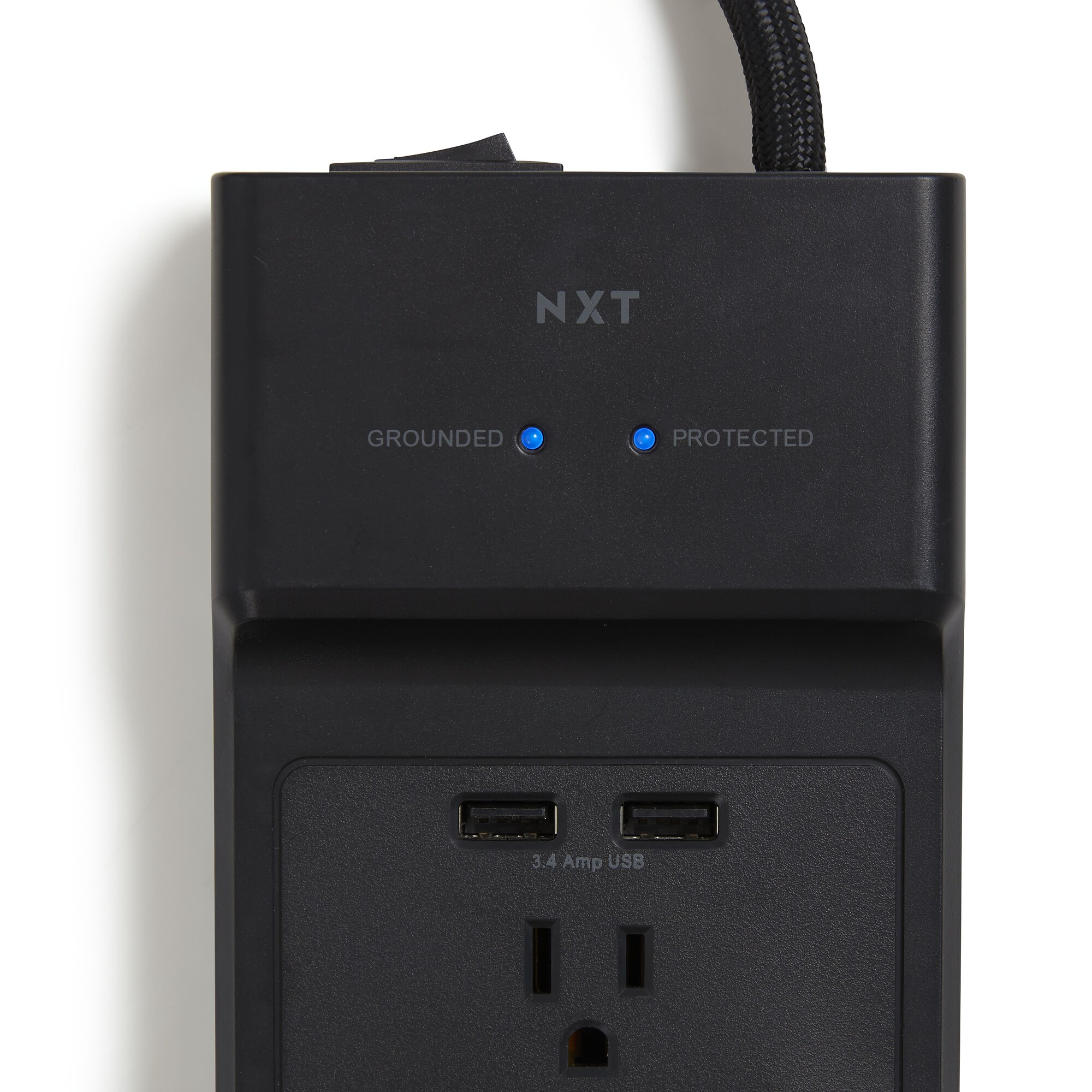 NXT Technologies 12-Outlet 2 USB Surge Protector, 8 Braided Cord, 3900 ...