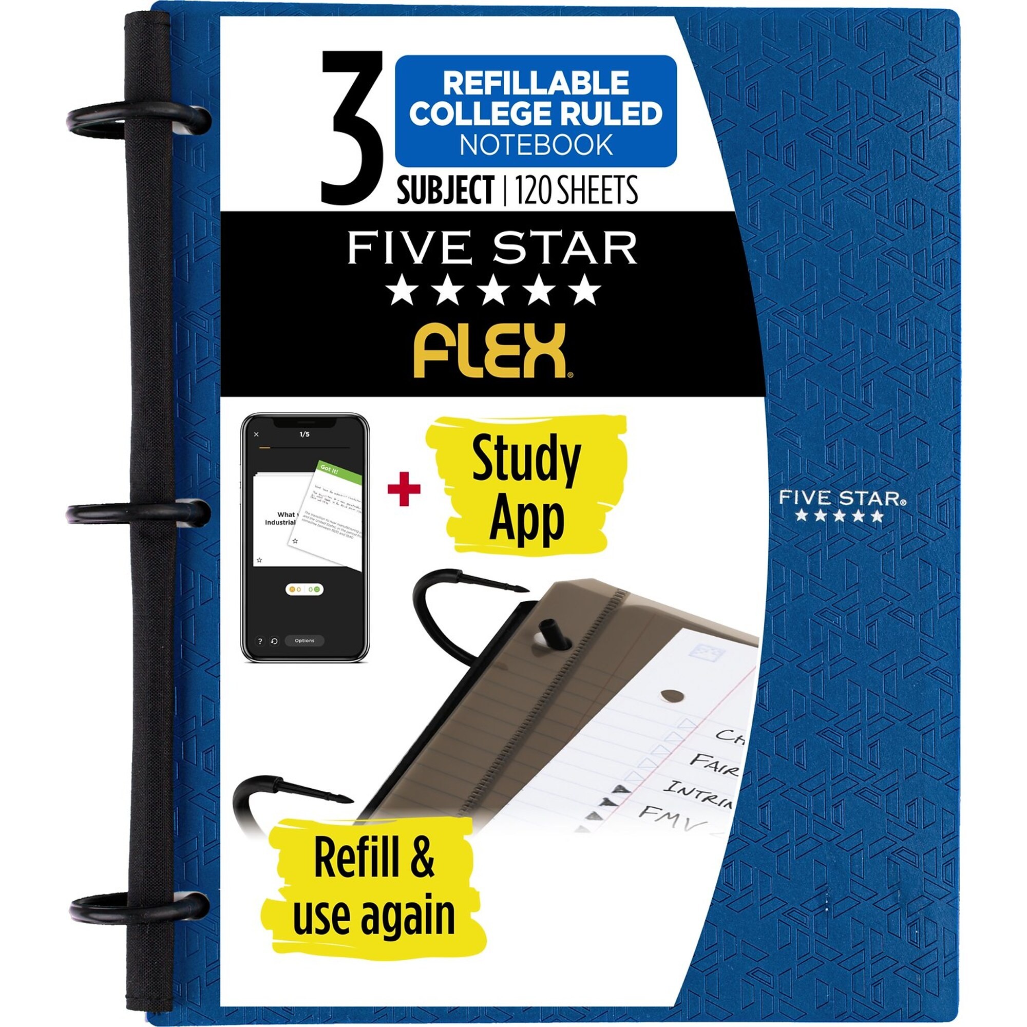 Five Star Flex 3-Subject Notebooks, 8.5" x 11", College Ruled, 120 Sheets (08126) Best Deals and ...