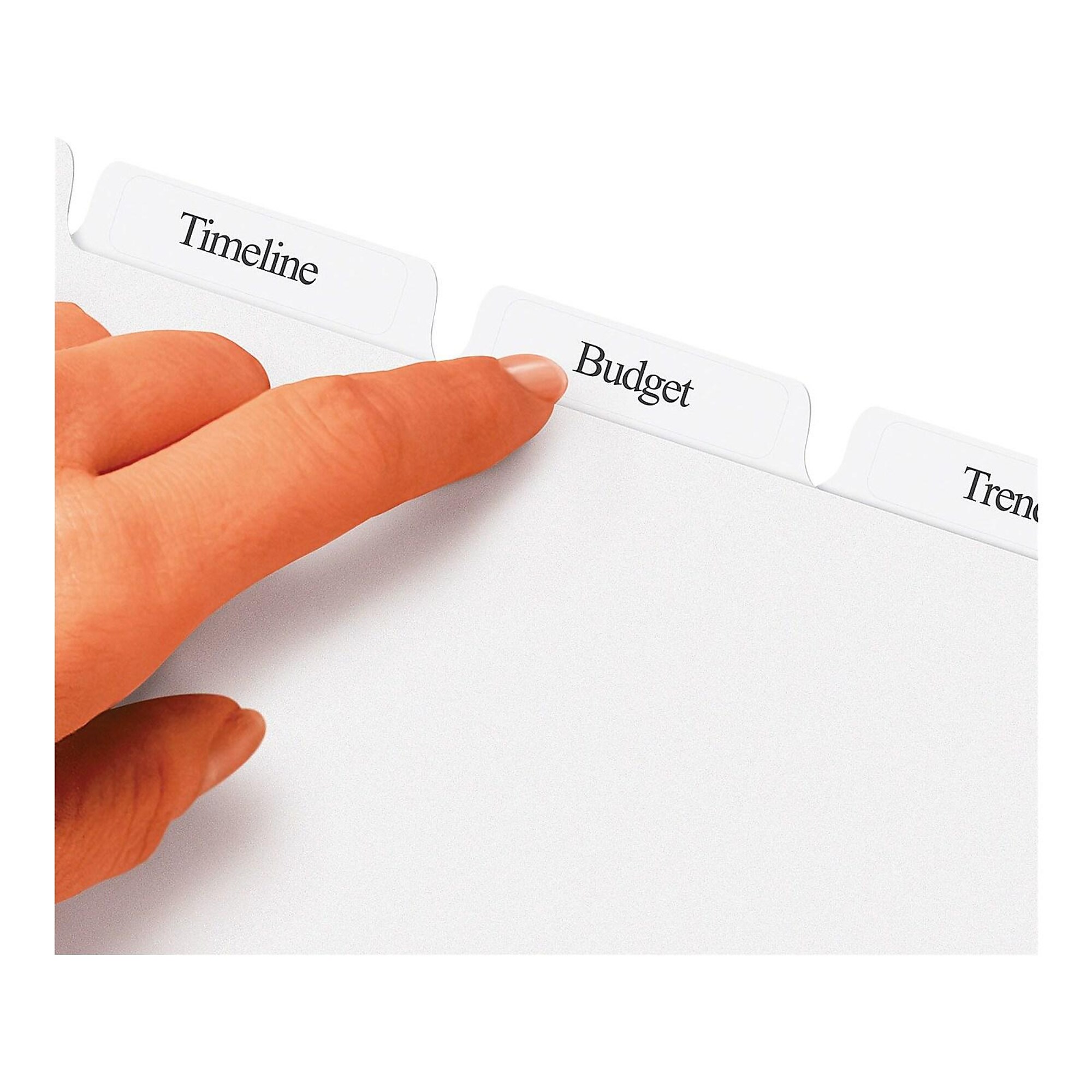 Avery Index Maker Print & Apply Label Dividers, 5-Tab, White, 25 Sets ...