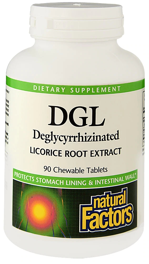 Natural Factors DGL Deglycyrrhizinated Licorice Root Extract 90 ...