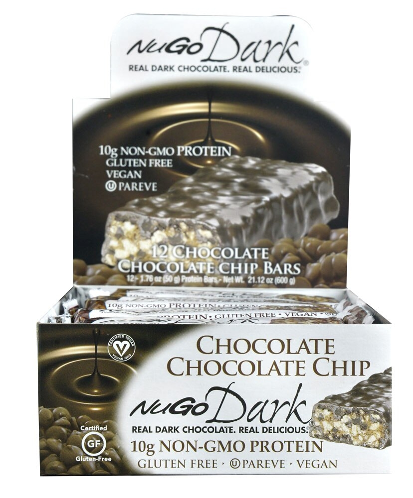 NuGo Nutrition NuGo Dark Bars Gluten Free Chocolate Chocolate Chip 12 ...