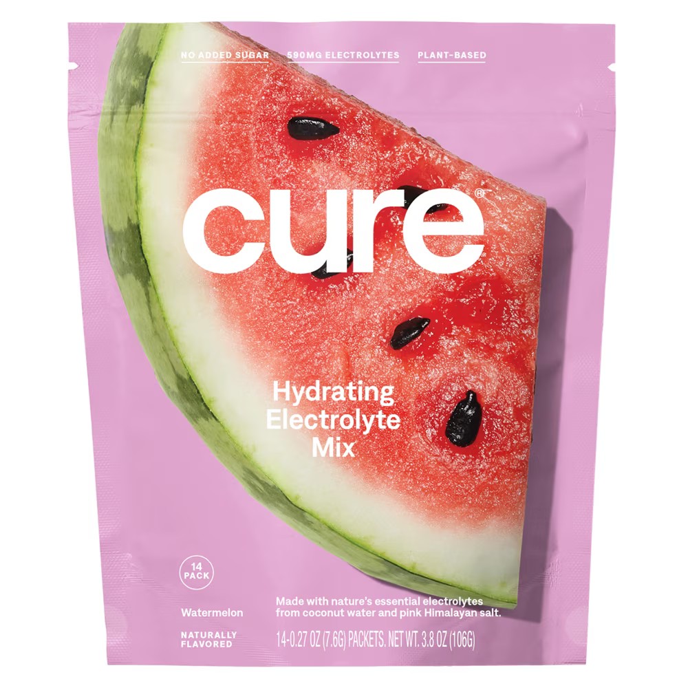 Cure Hydration Hydrating Electrolyte Drink Mix Watermelon 14 Packs Best ...