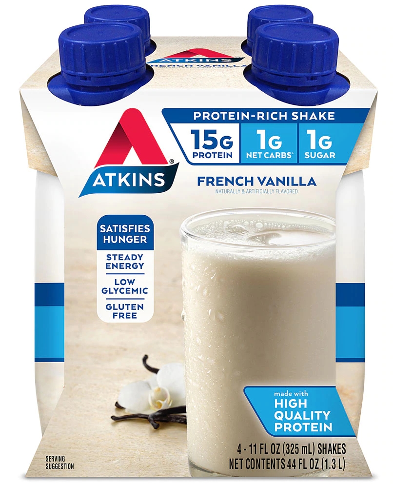 Atkins Advantage RTD Shake Creamy Vanilla 11 fl oz Each / Pack of 4 ...