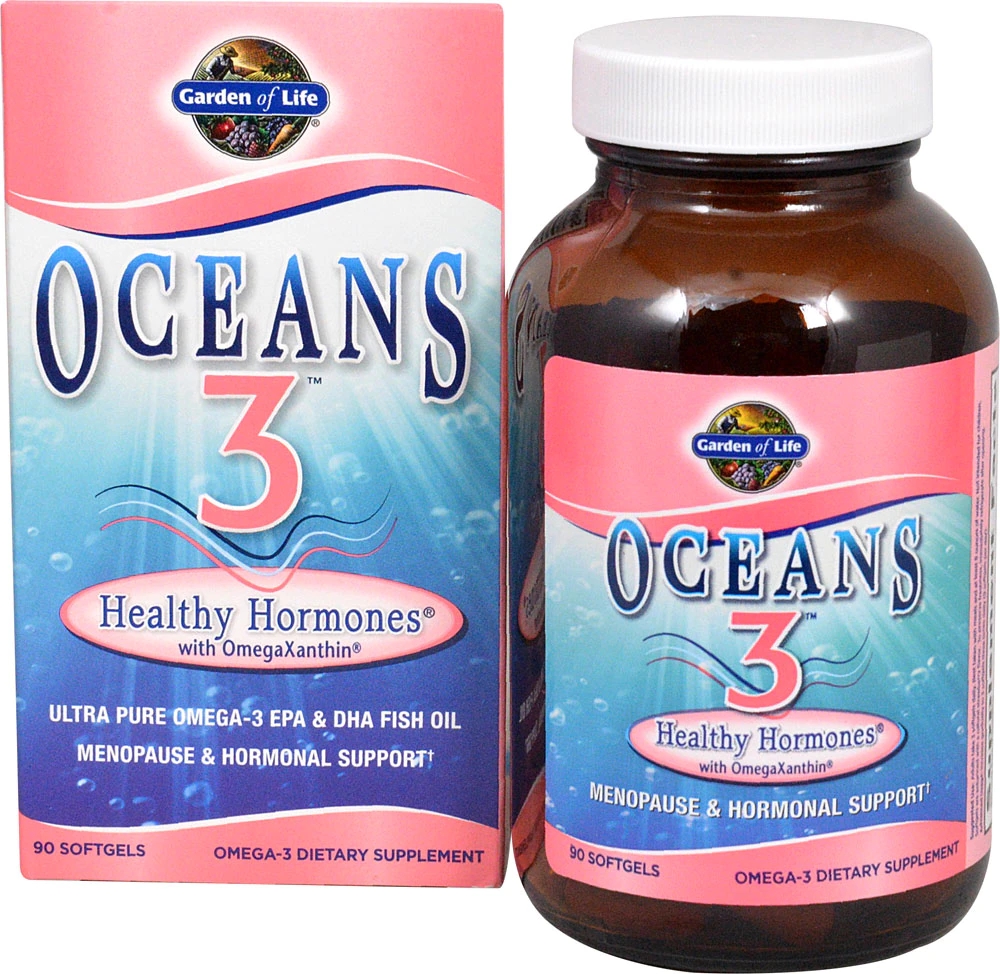 Garden of Life Oceans 3 Healthy Hormones with OmegaXanthin 90 Softgels ...