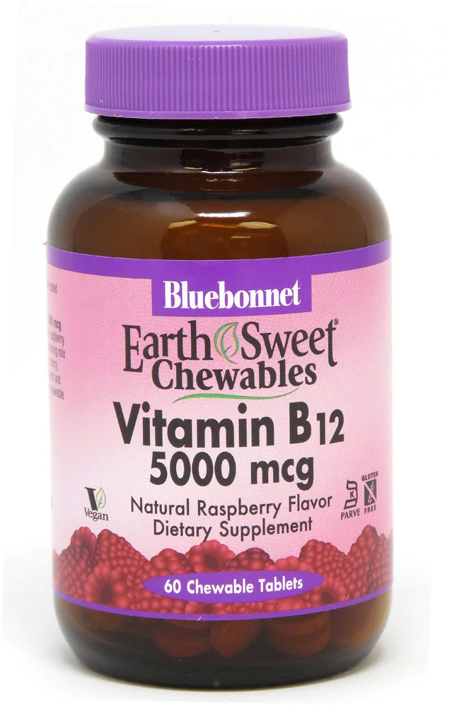EarthSweet® Chewables Vitamin B12 Natural Raspberry -- 5000 mcg - 60 ...