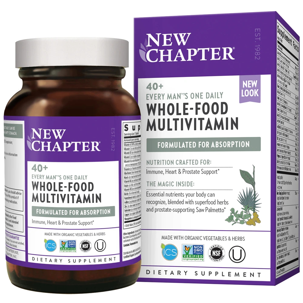 New Chapter Every Man's One Daily Multivitamin 40 Plus 72 Vegetarian ...