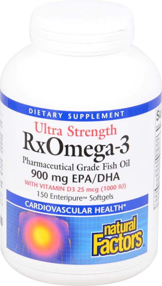 Natural Factors Ultra Strength RxOmega-3 with Vitamin D3 150 Softgels ...