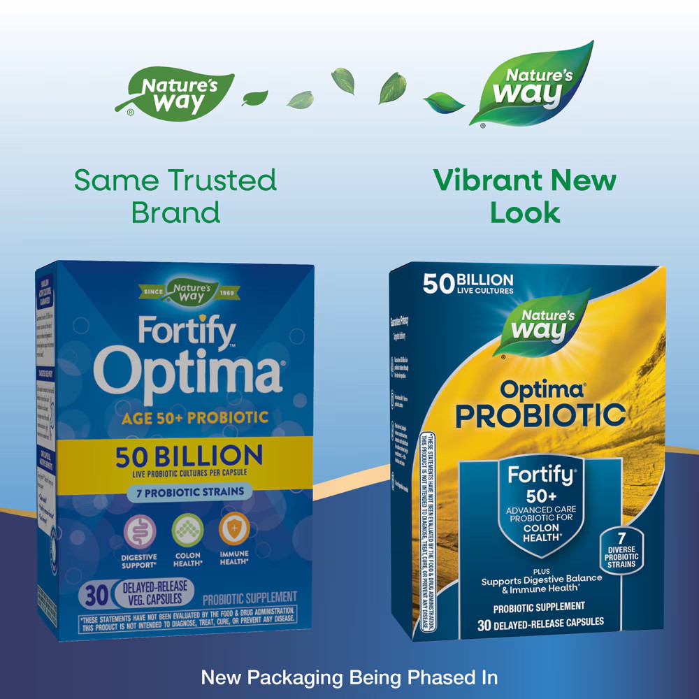 Fortify Optima Probiotic for Adults 50+ - 50 Billion Live Cultures ...