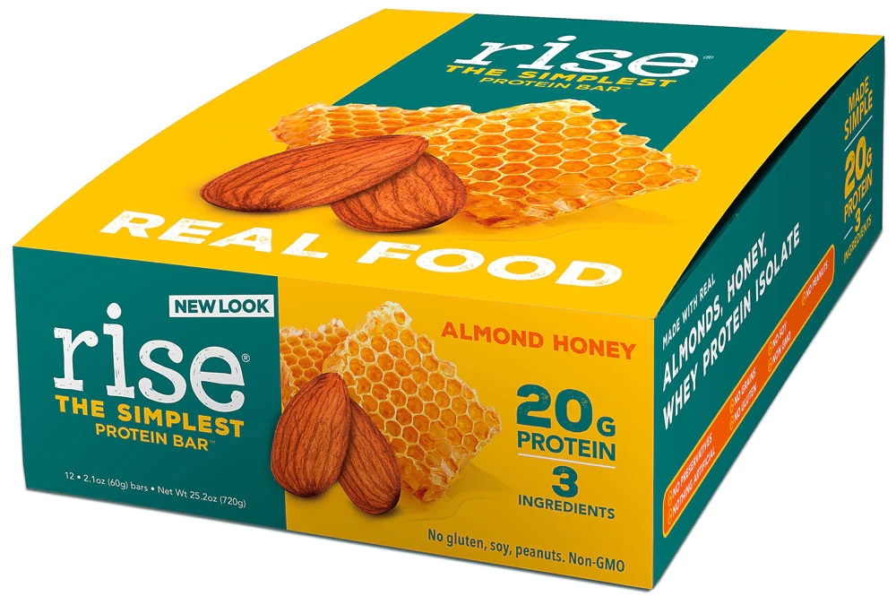 Rise Foods Whey Protein 20G Bar Gluten Free Almond Honey 12 Bars Best ...