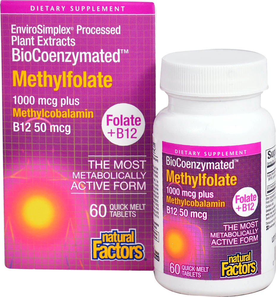 Natural Factors BioCoenzymated Methylfolate 1000 mcg - 60 Tablets Best ...