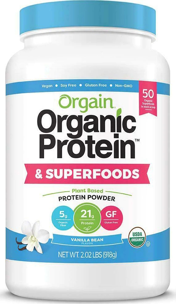 Orgain Organic Protein Superfoods Plant Based Protein Powder Vanilla 2. ...