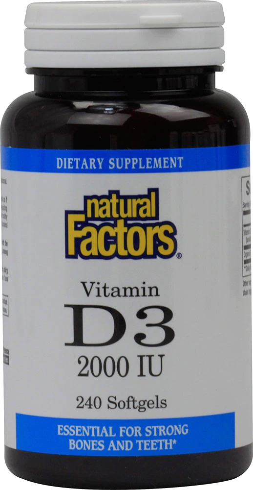 Natural Factors Vitamin D3 2000 IU - 240 Softgels Best Deals and Price ...